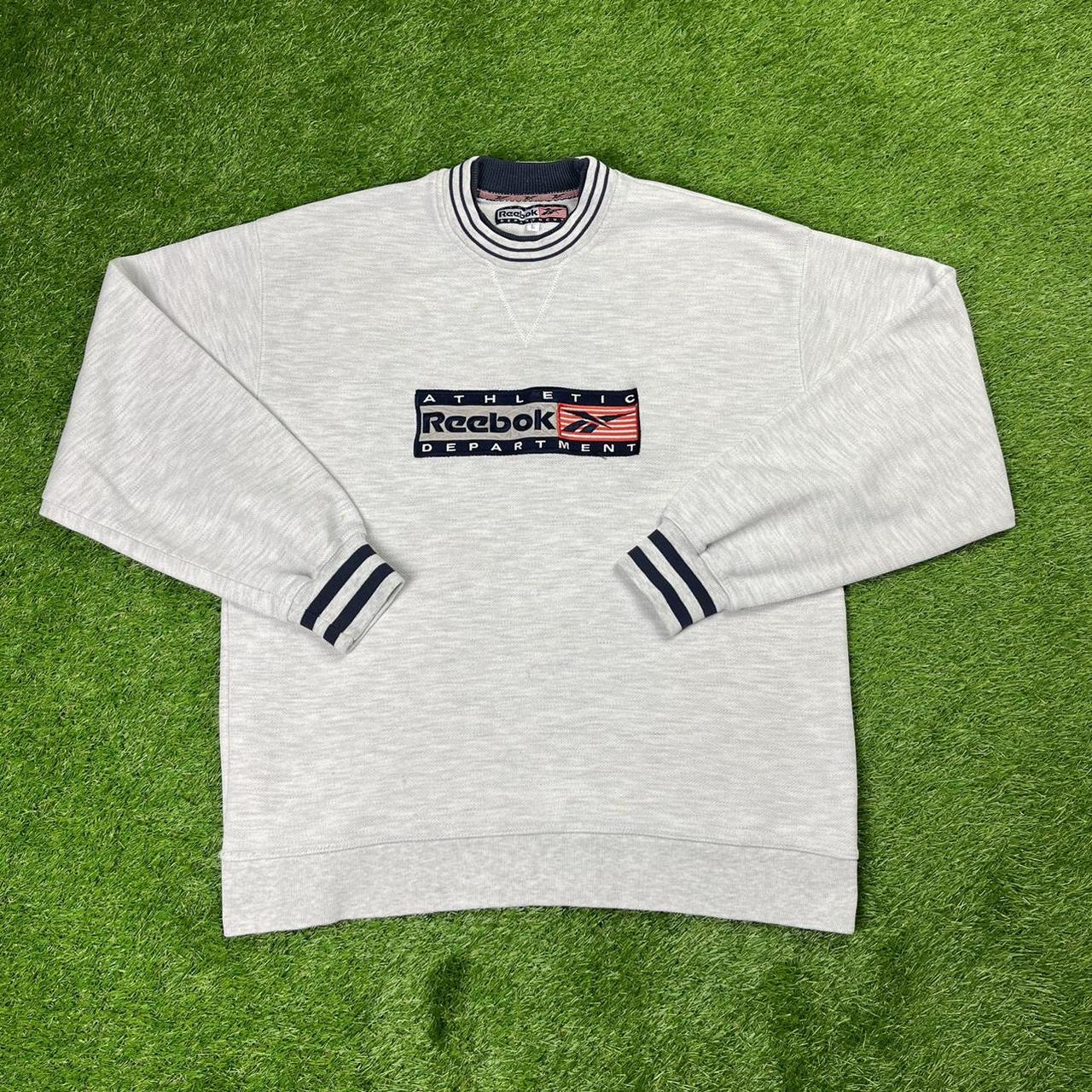 Vintage Reebok Athletic Department Sweater. -... - Depop