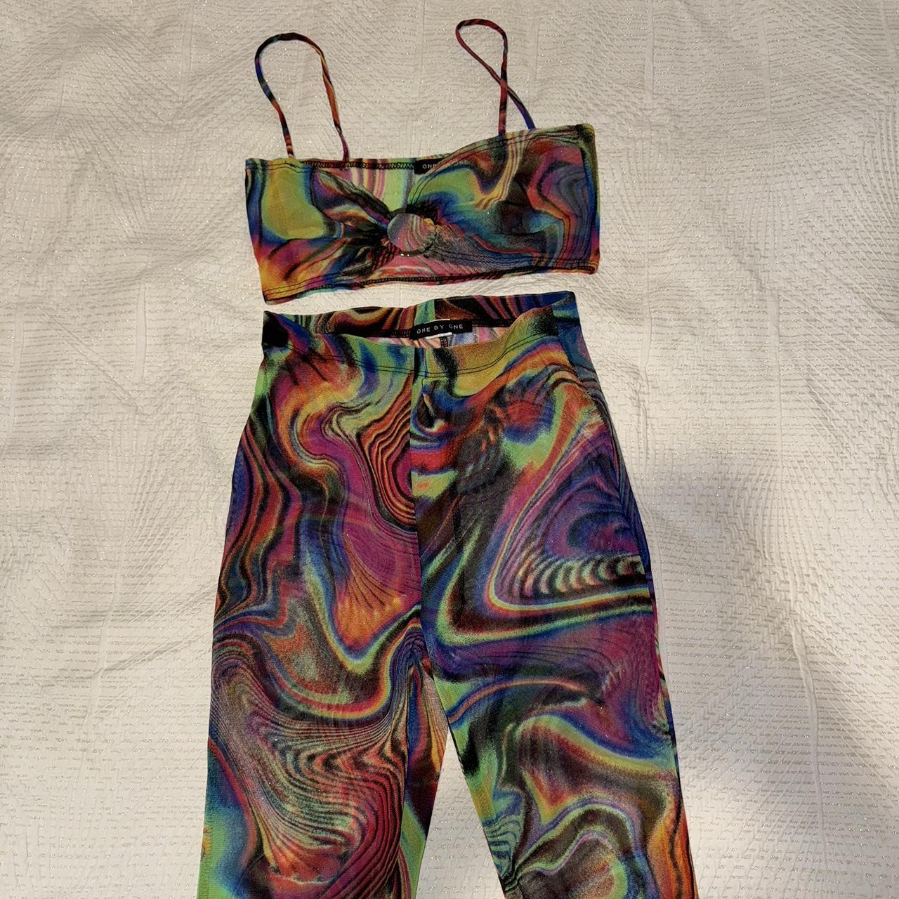 Retro hippy style mesh rave set from @iHeartRaves... - Depop