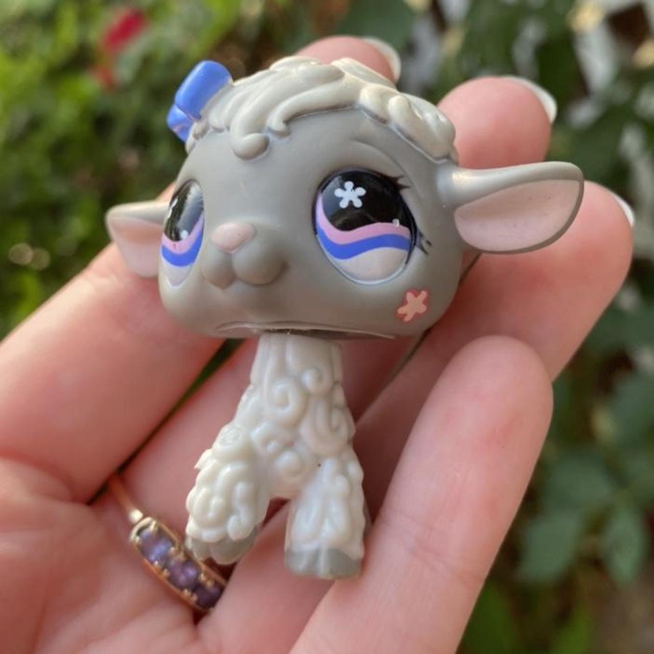 Littlest Pet Shop Lamb 💜grey lamb with a blue bow... | Depop