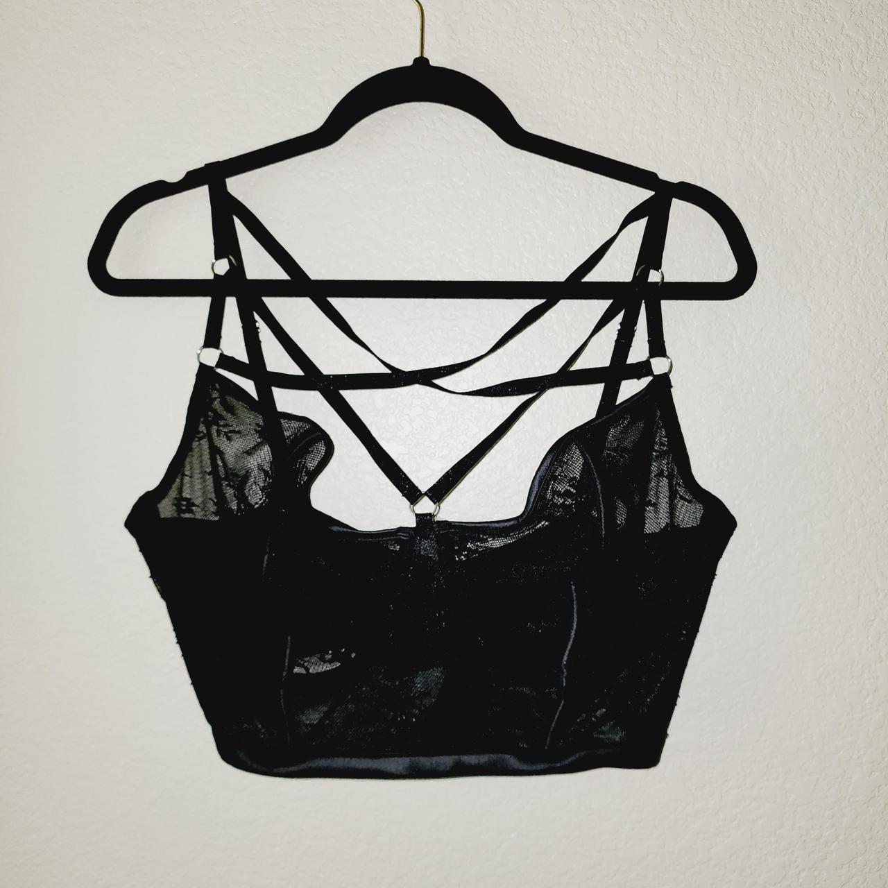 Black Lace Killstar Bra Was worn once to a... - Depop