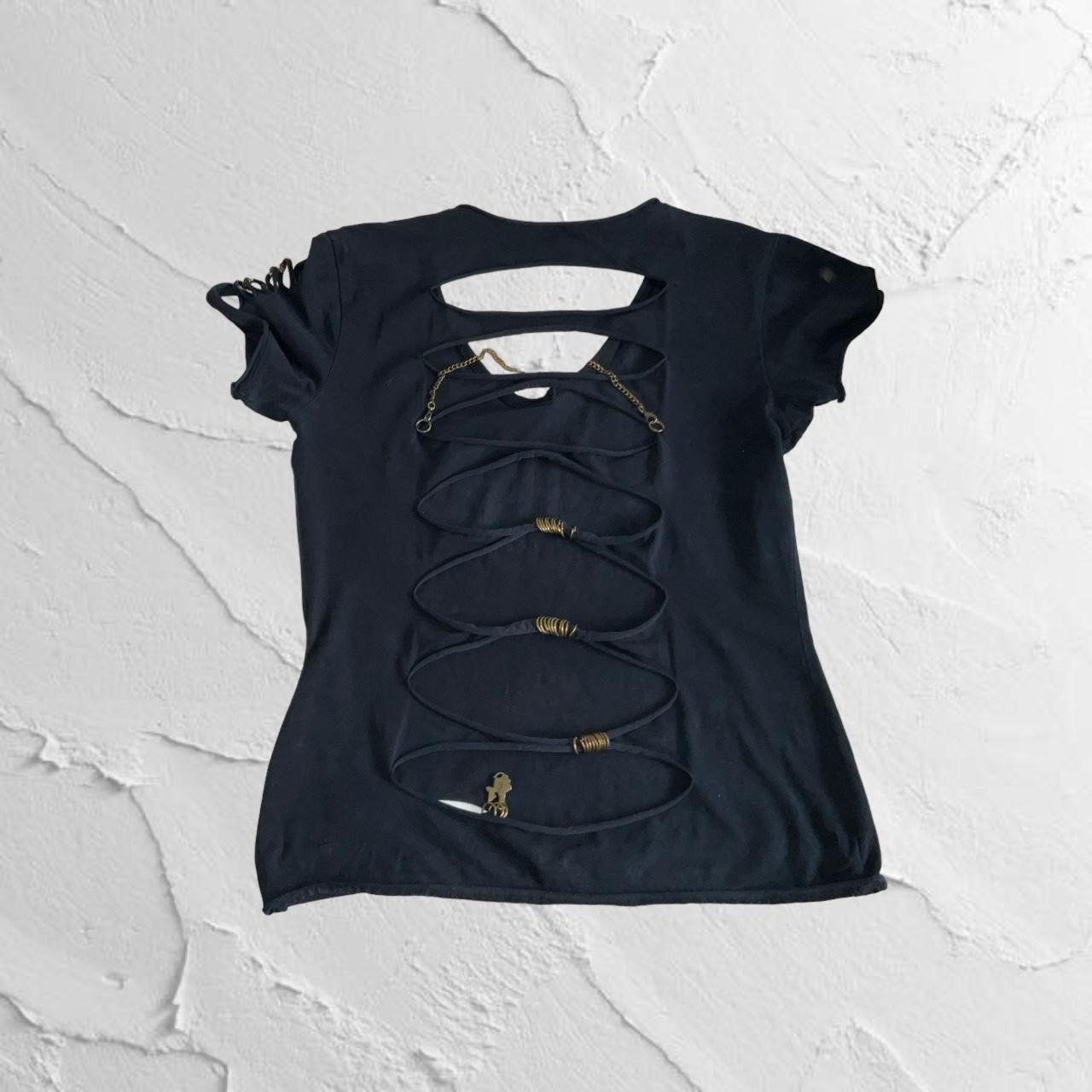 Punkyfish Women's Black and Gold Vest | Depop