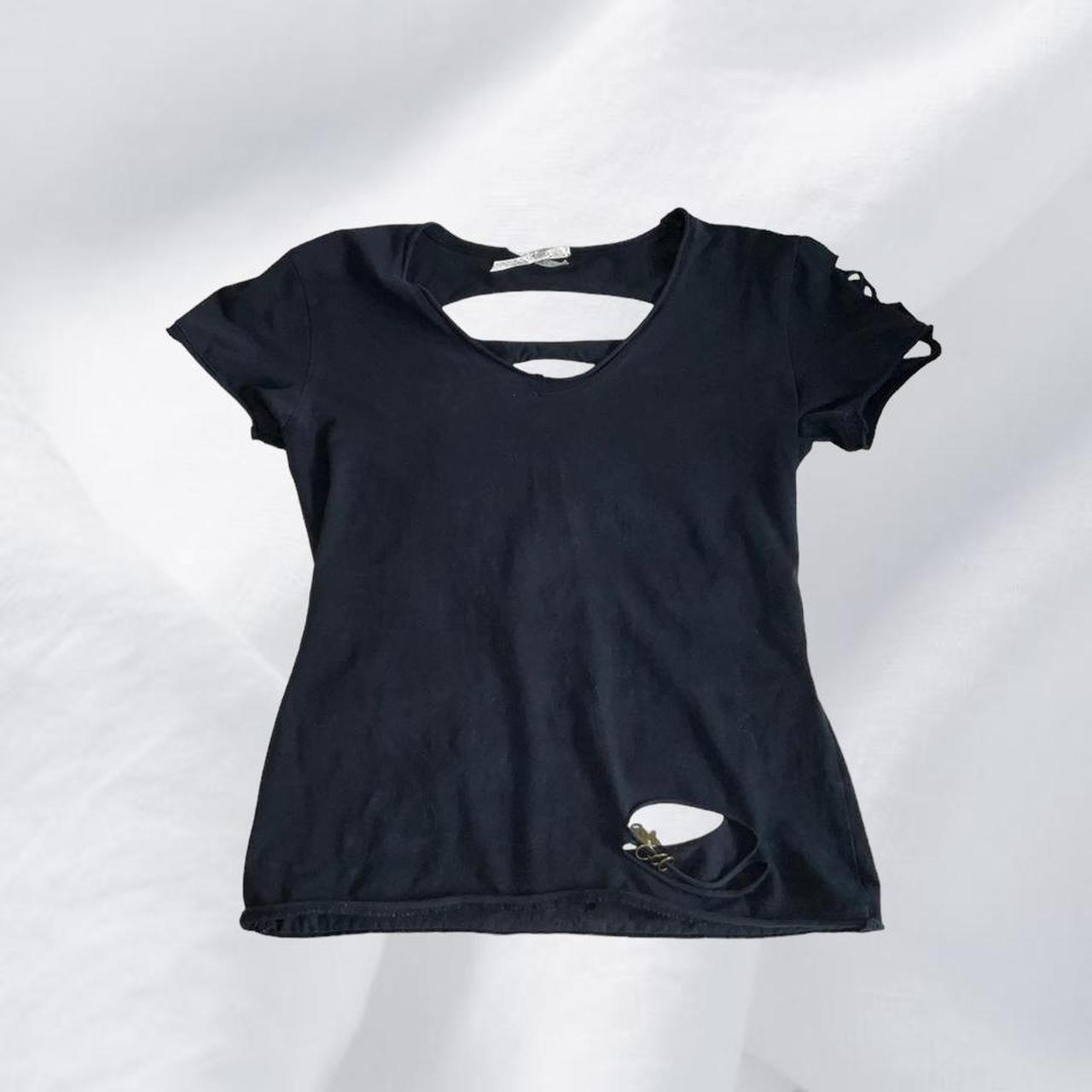 Punkyfish Women's Black and Gold Vest | Depop