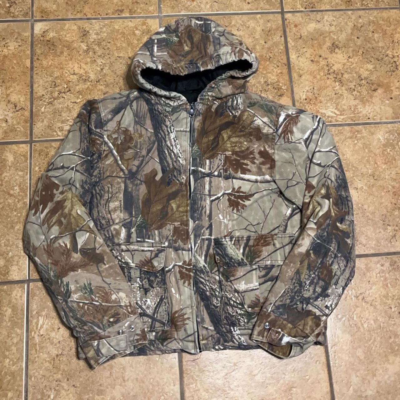 REAL TREE CAMO HUNTING JACKET (Kids size XXXL fits... - Depop