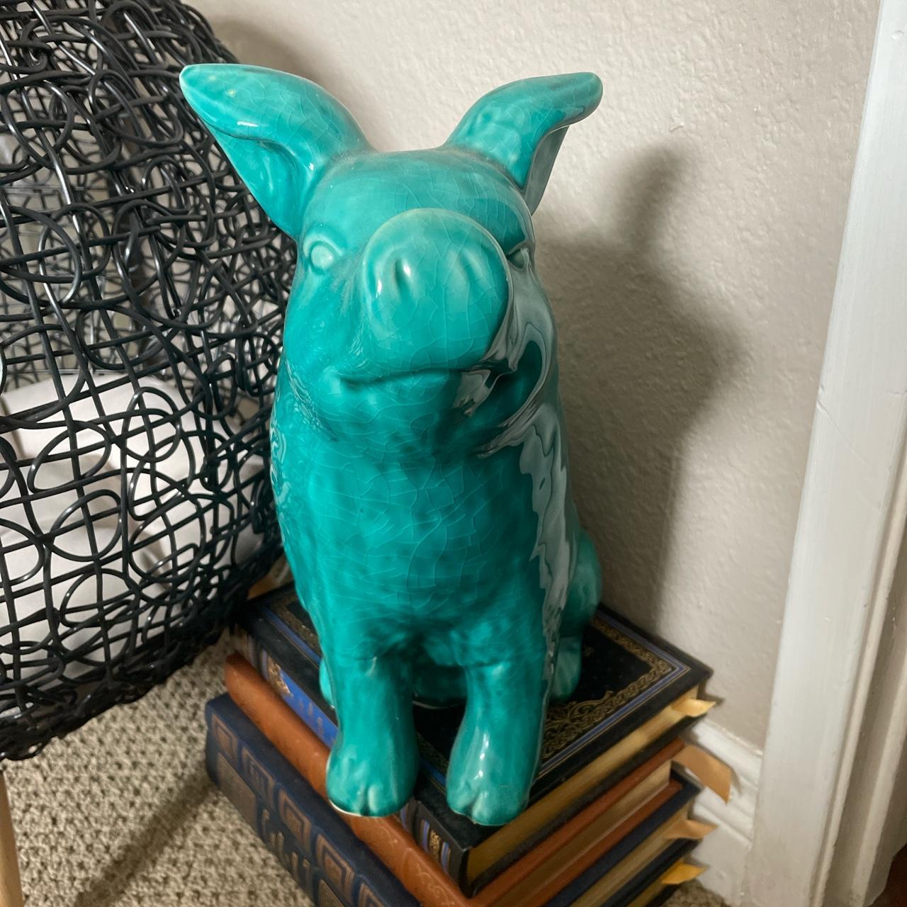 Blue ceramic pig from Pier one imports Don’t use... - Depop