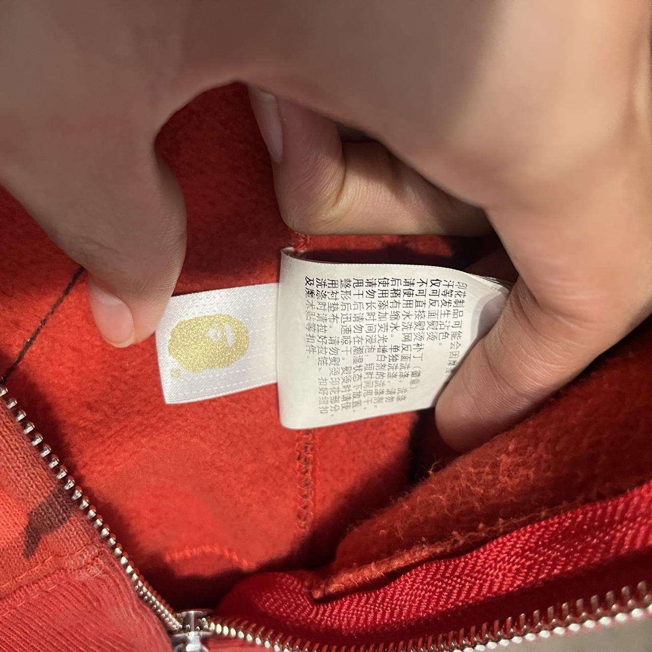 Red BAPE Shark Hoodie removable velcro patches #BAPE... - Depop