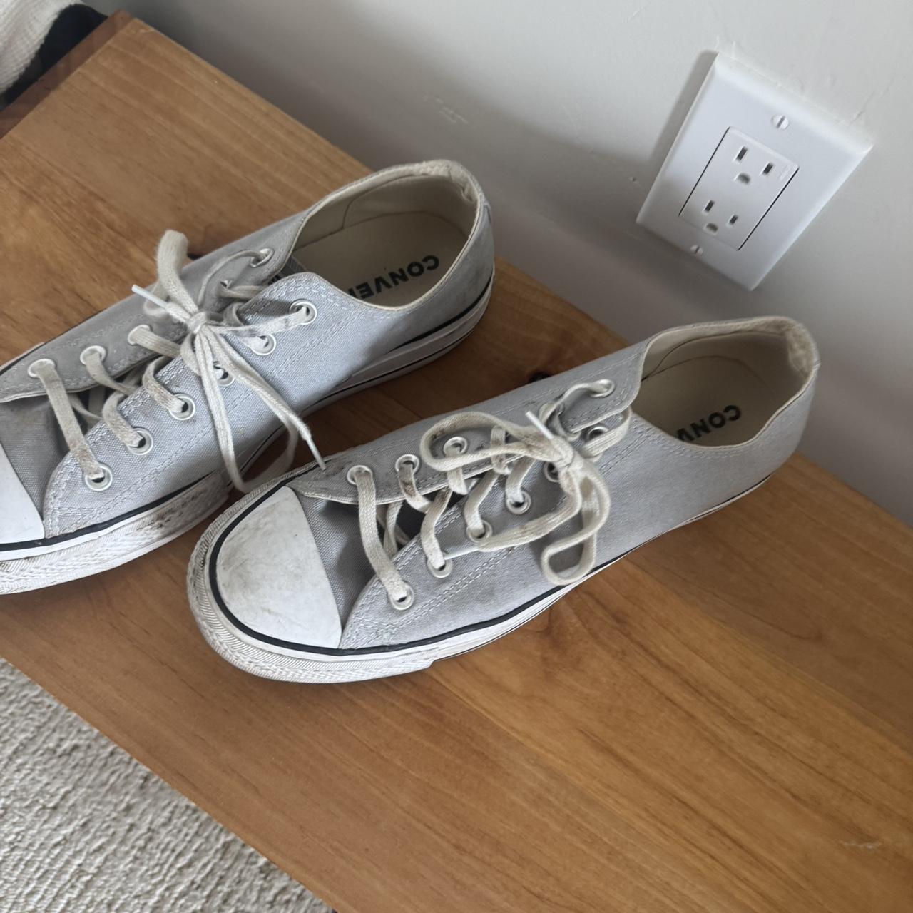 Women’s 10 Platform low light grey Converse, worn... | Depop