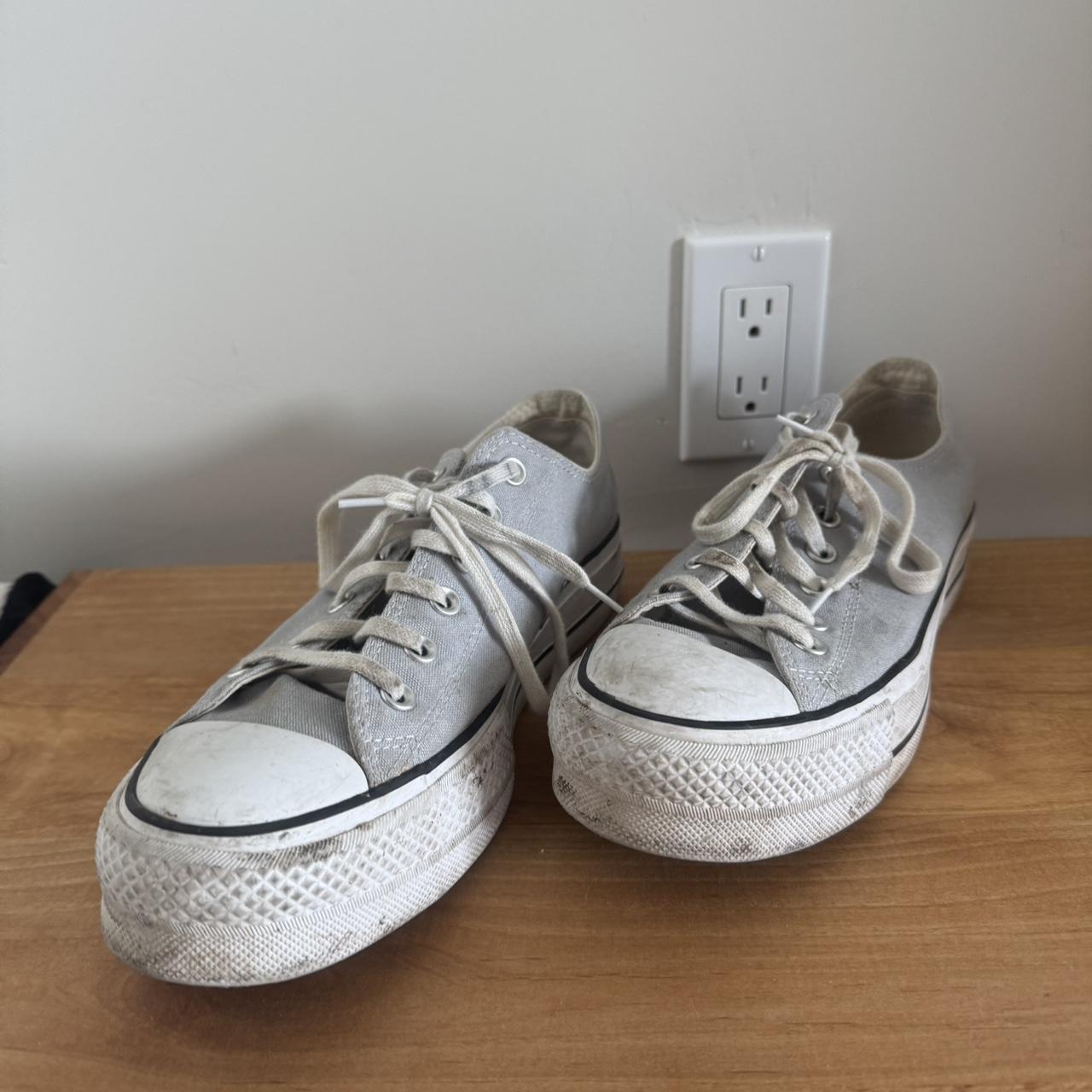 Women’s 10 Platform low light grey Converse, worn... | Depop