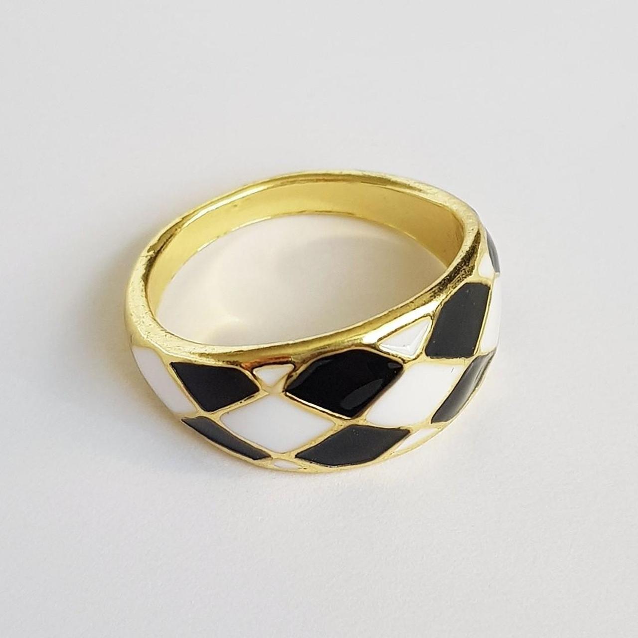 Trendy Gold Check Ring Brand new Free UK Delivery... - Depop