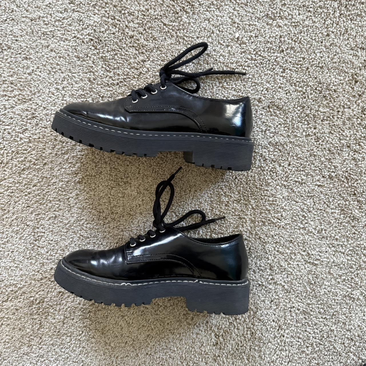 Black leather platform Doc Marten knock offs Classy... | Depop