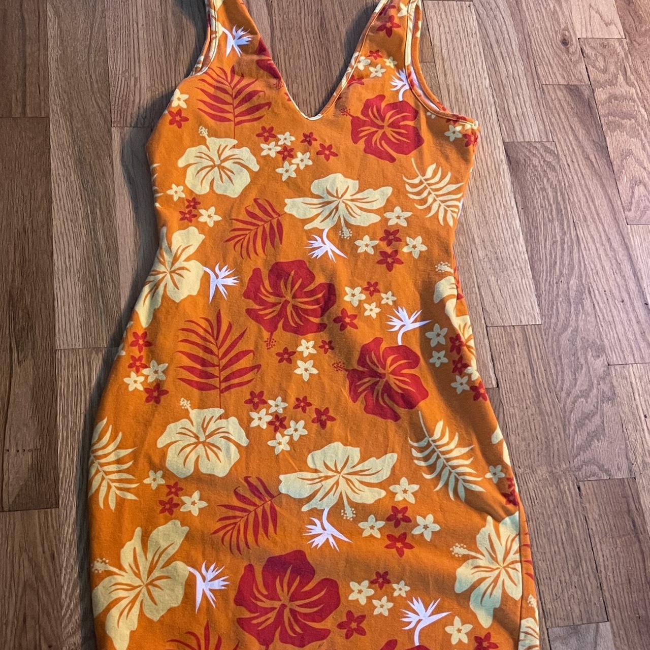 Target Women's Orange and Yellow Dress | Depop