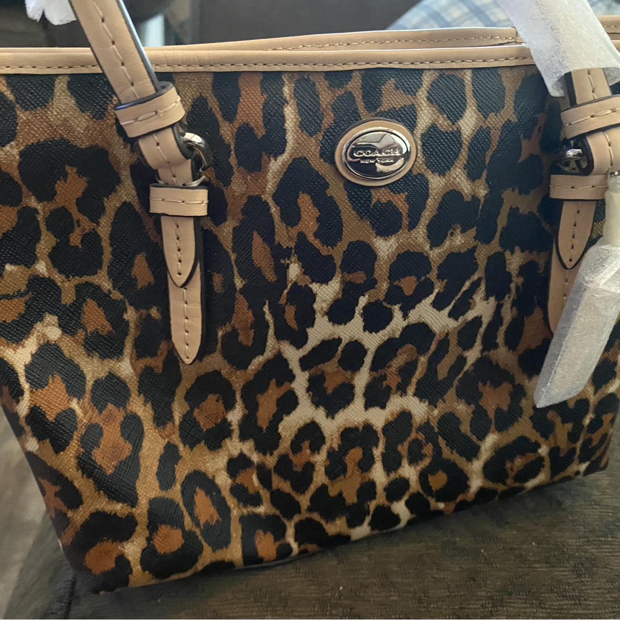 Mini Leopard Print Coach Bag: Never used, still has... - Depop