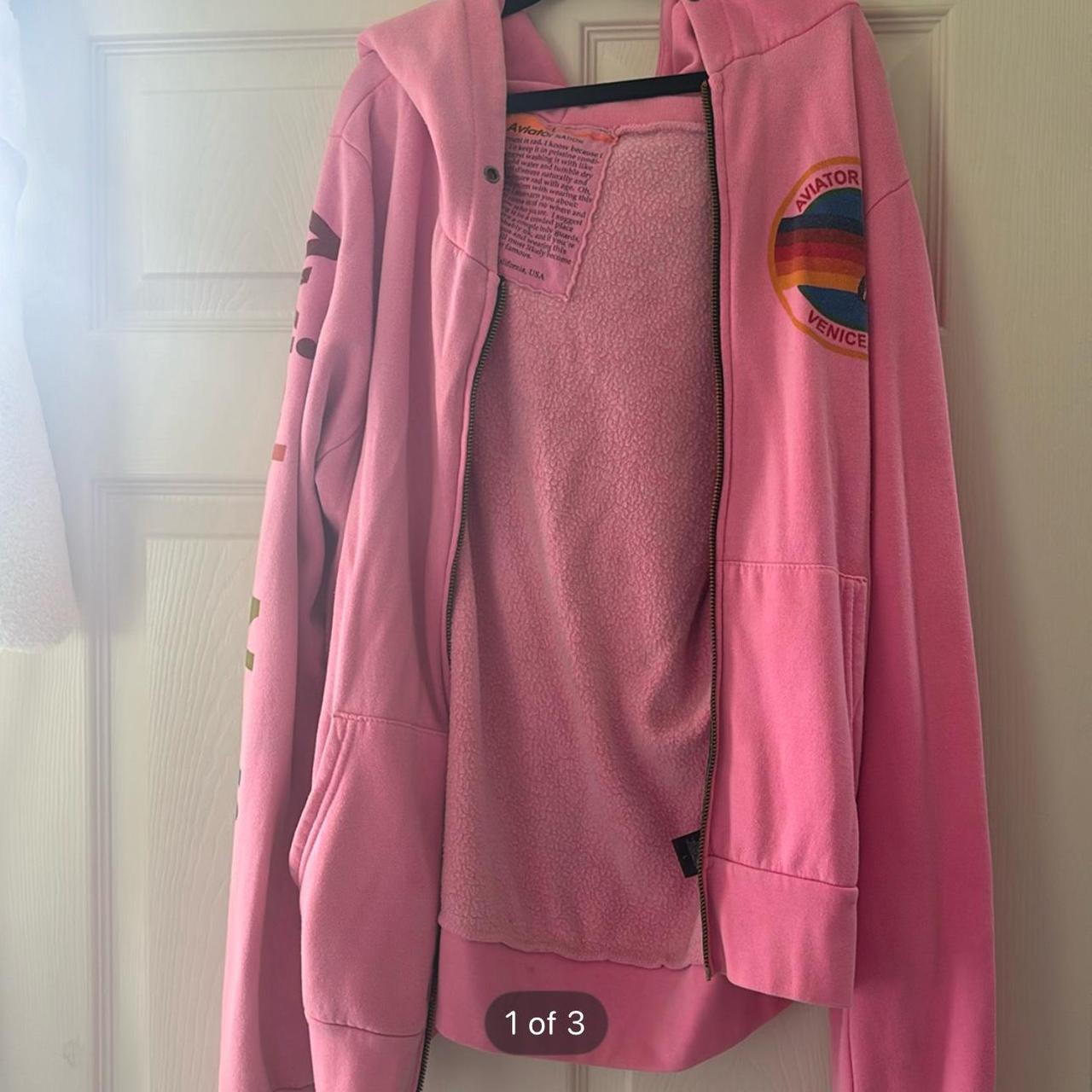 aviator nation Pink jacket with pockets - Depop