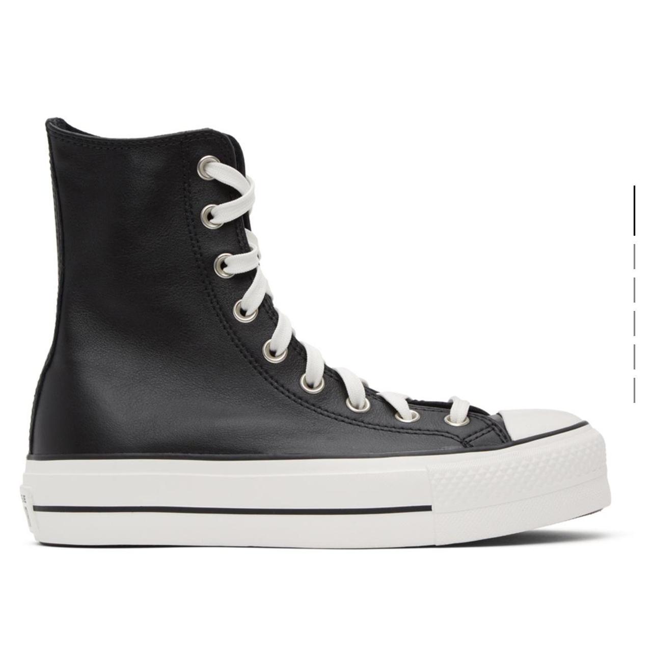 Extra high leather converse sneakers - in perfect... - Depop