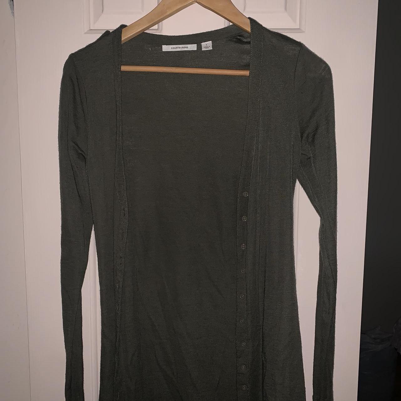 Country road cardigan Dark green Like new Wool Size 8 - Depop