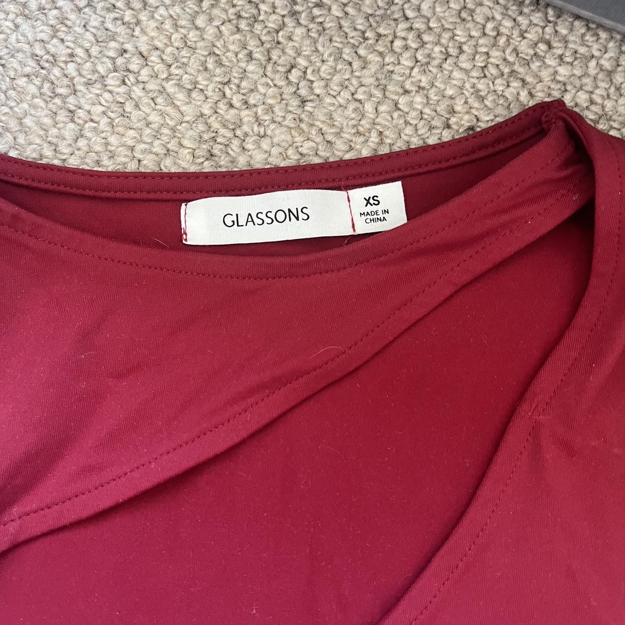 Red glassons top Worn twice - great condition - Depop