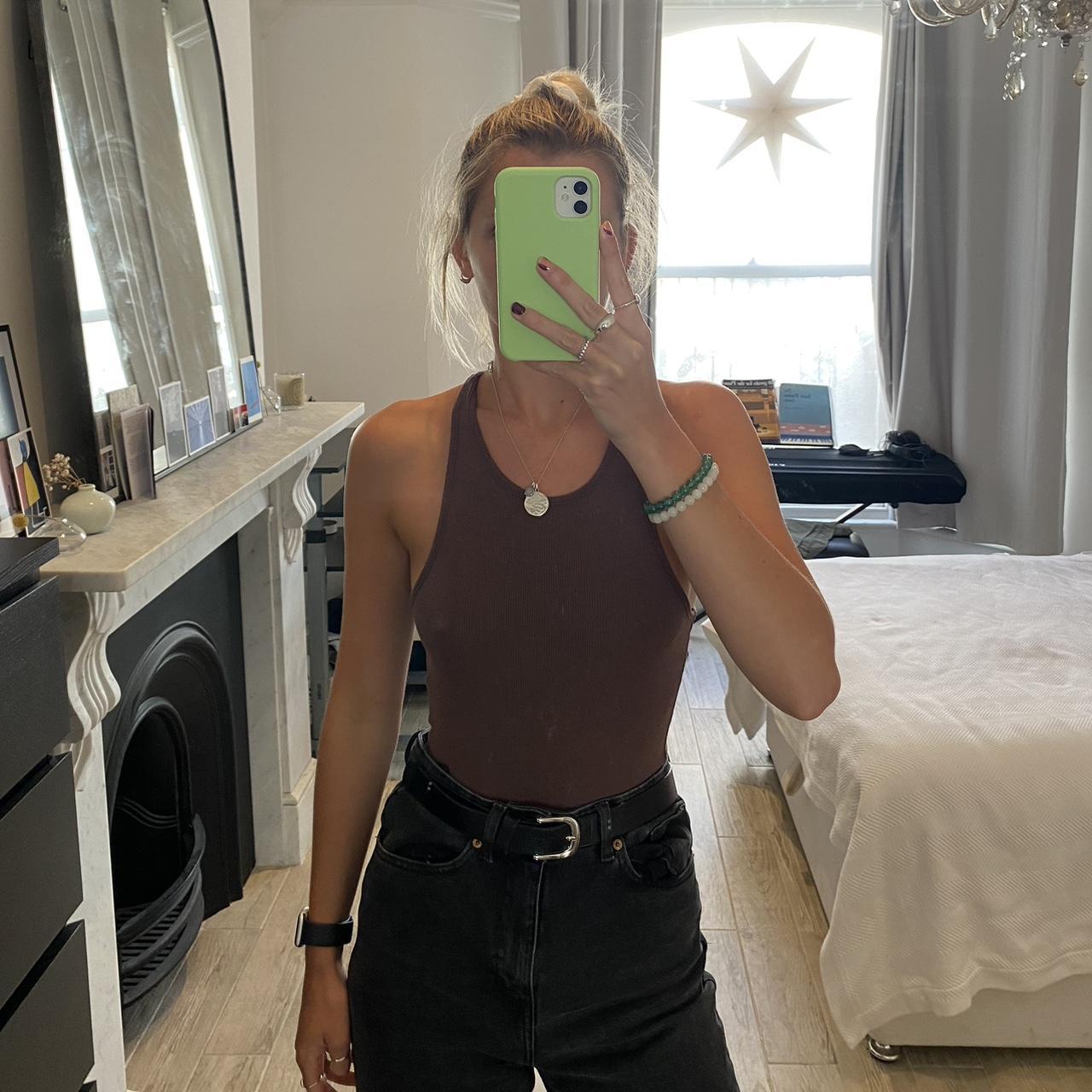 Weekday brown racerback body / bodysuit Perfect... - Depop