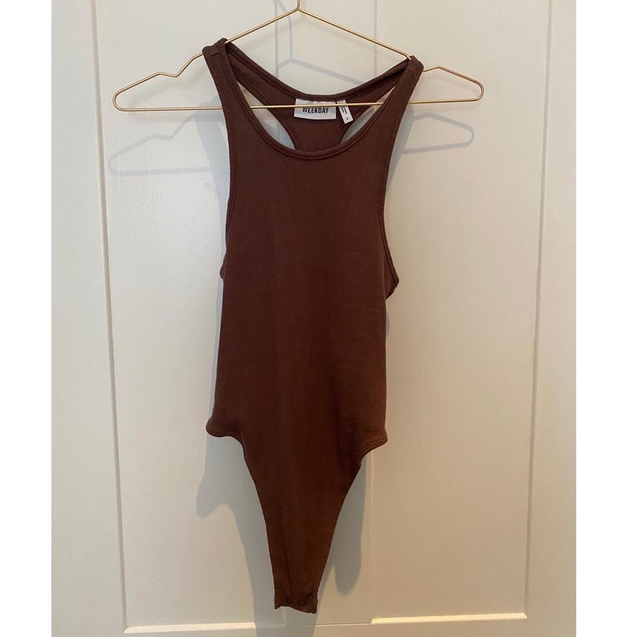 Weekday brown racerback body / bodysuit Perfect... - Depop