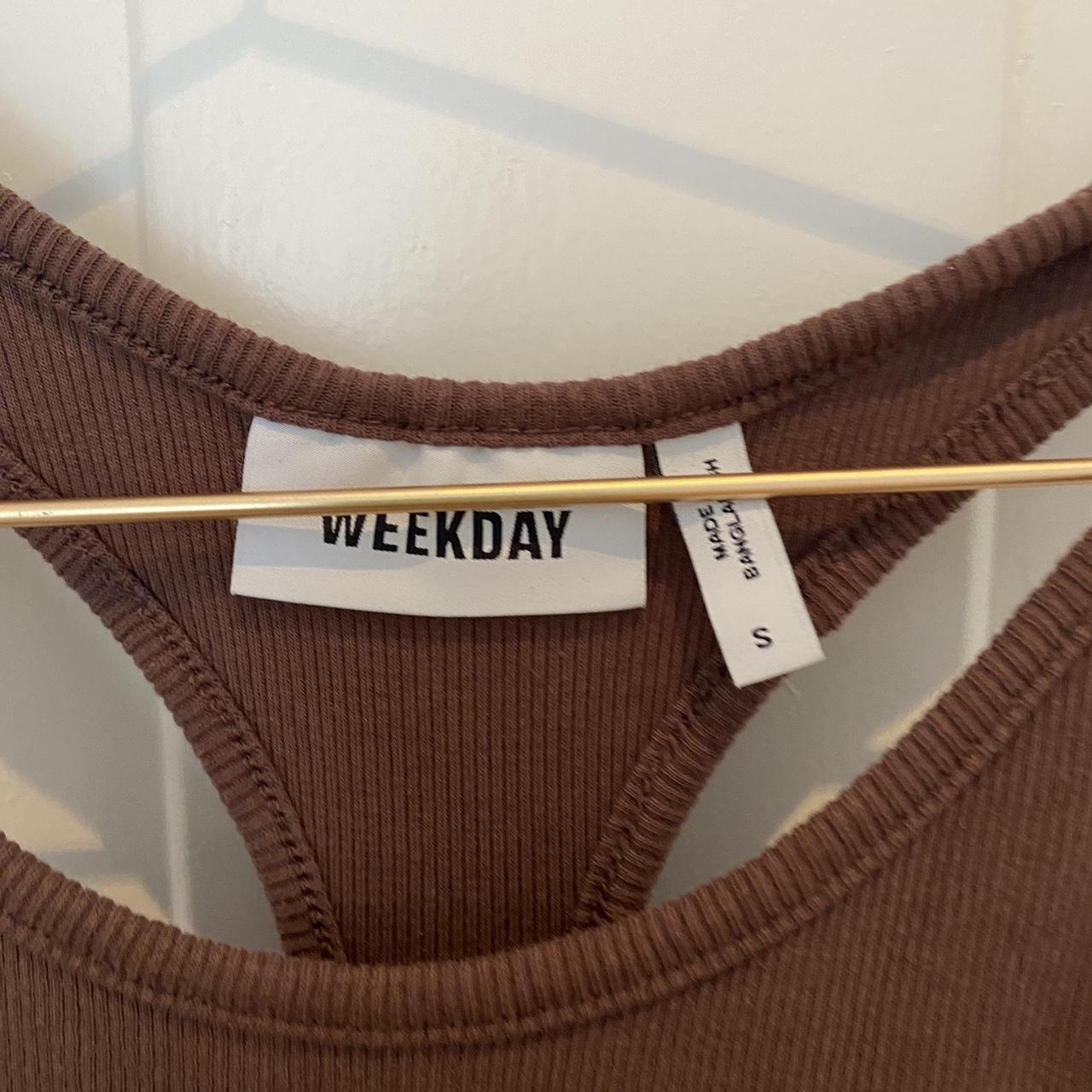 Weekday brown racerback body / bodysuit Perfect... - Depop