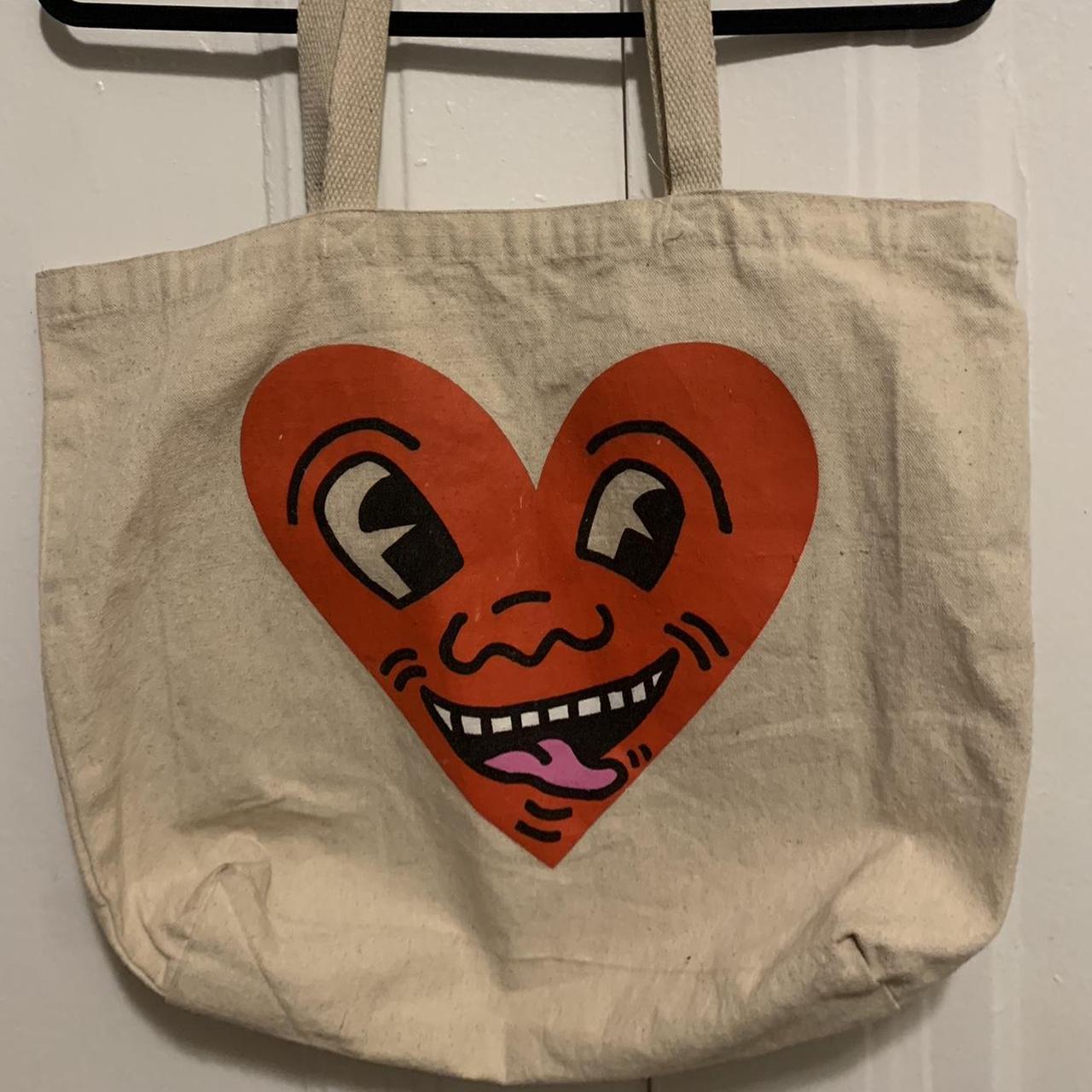 Keith Haring Smiley Tote - iconic screenprinted on a... - Depop