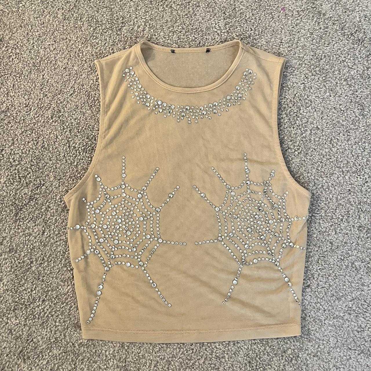 mesh spider web tank #spider #halloween #summer... - Depop