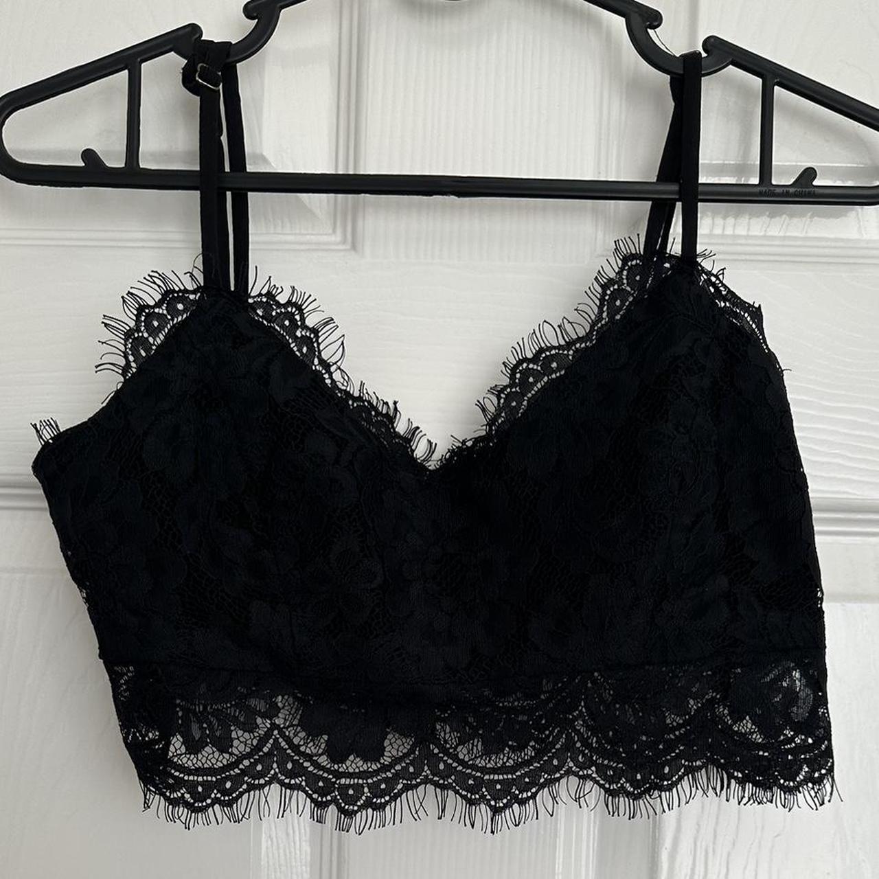 MISSGUIDED Lace Black Zip Crop Top with Adjustable... - Depop