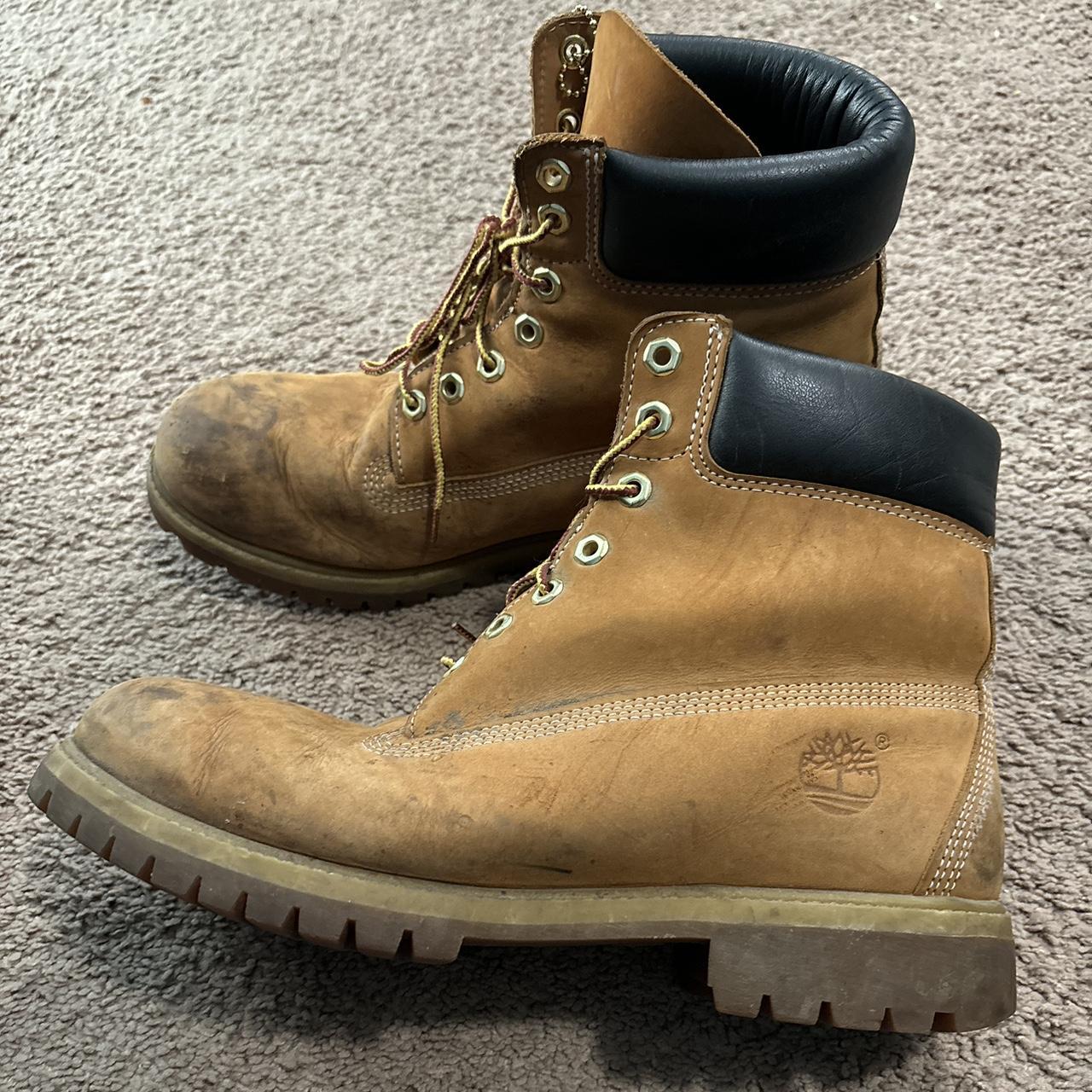 Tan Timberland leather boots #leatherboots - Depop