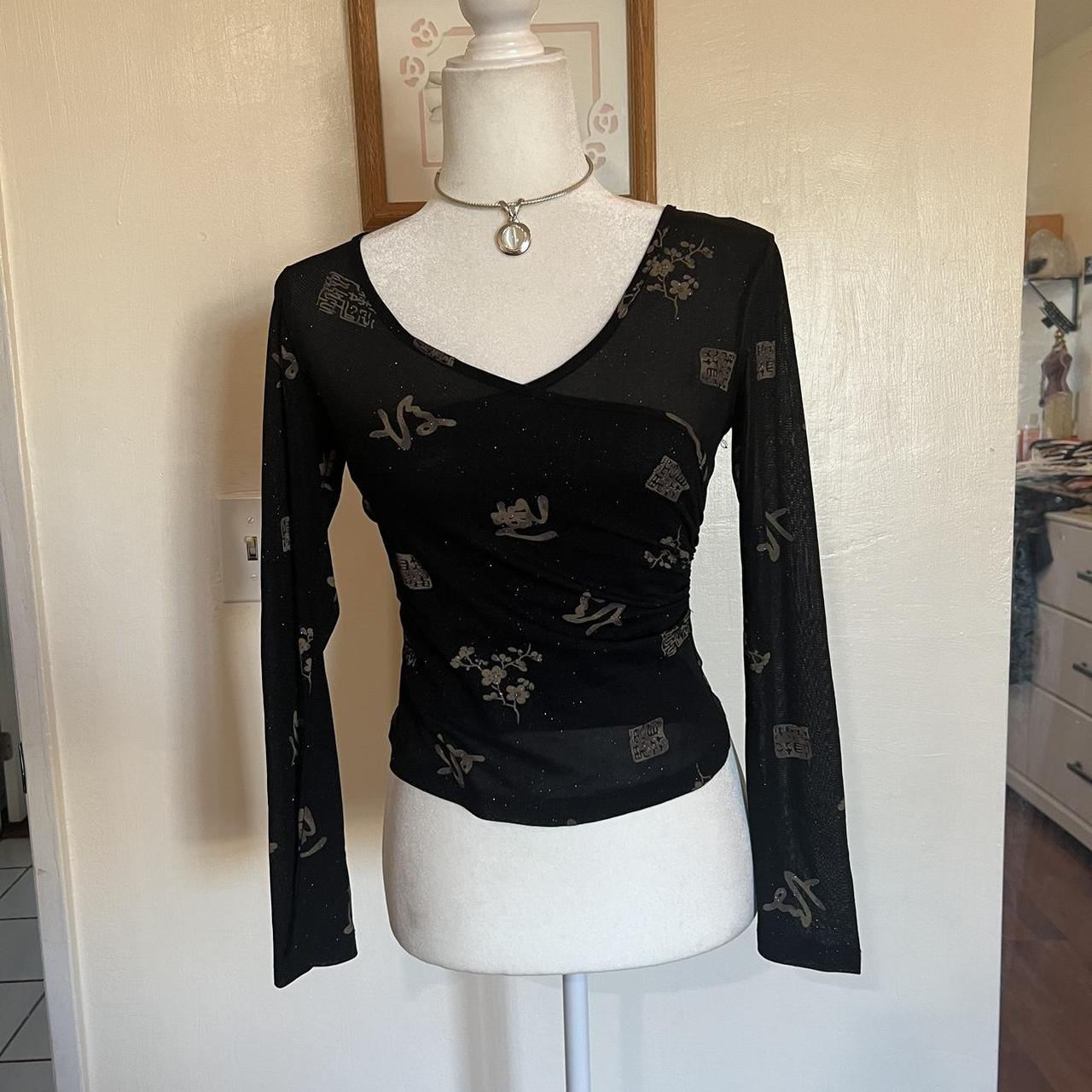 2000s Mesh Top No size but would best fit a... | Depop