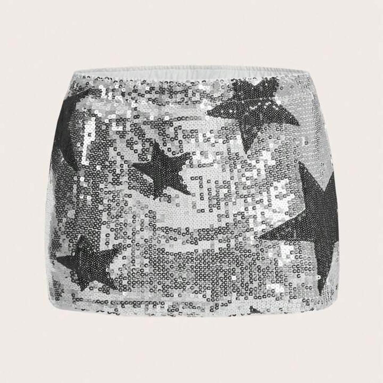 Selling this Silver sequin star skort in size small.... | Depop