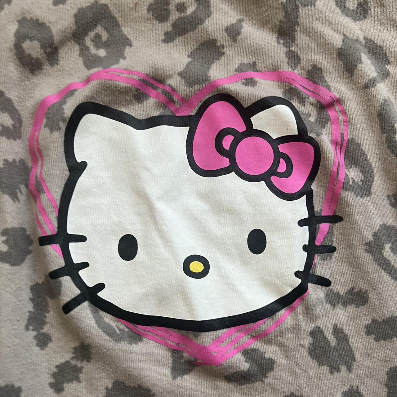 Y2K hello kitty tank Size large, cheetah print,... - Depop
