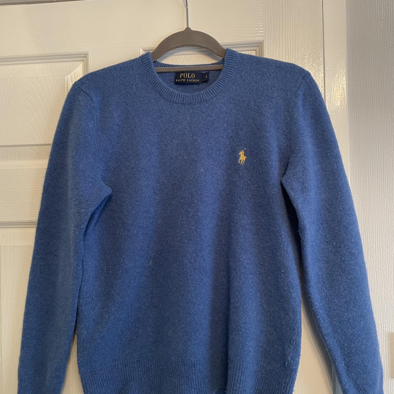 ⭐️⭐️⭐️⭐️ POLO RALPH LAUREN BLUE WOOL KNIT JUMPER CREW... - Depop