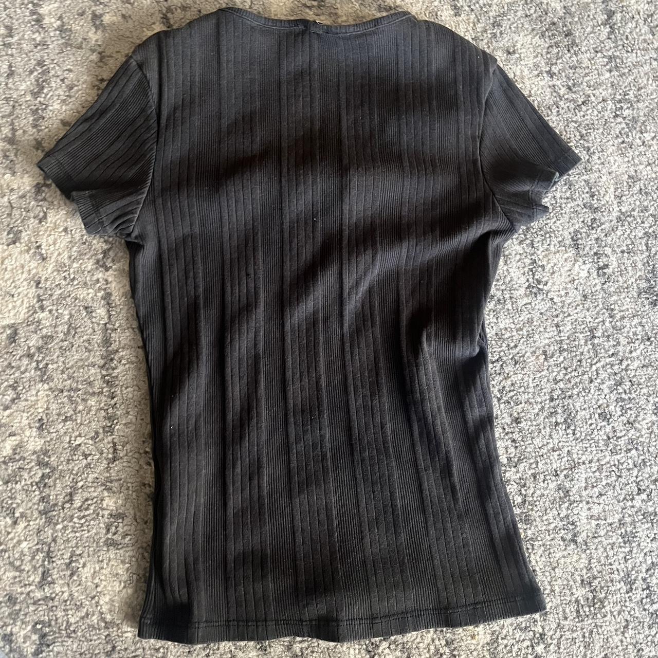 Black ribbed top with cut-out detail #gothicstyle - Depop