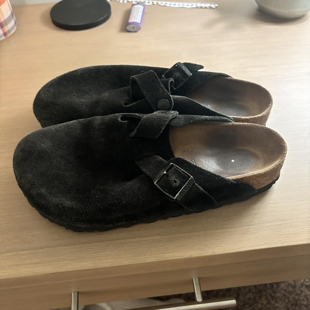Black suede Birkenstock clogs #Birkenstock - Depop