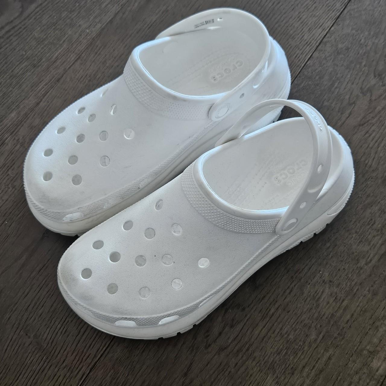 White Mega Crush Crocs Aus size 9 few scuff marks... | Depop