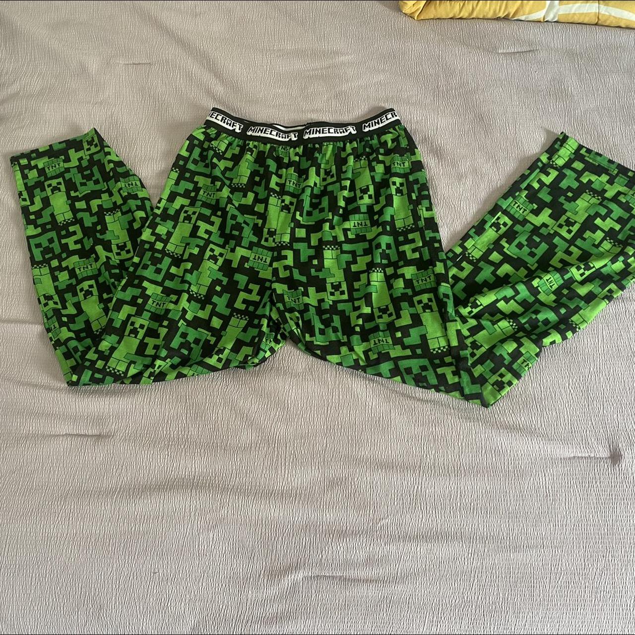 Minecraft Kids Pajama Pants - Creeper - XL in kids -... - Depop