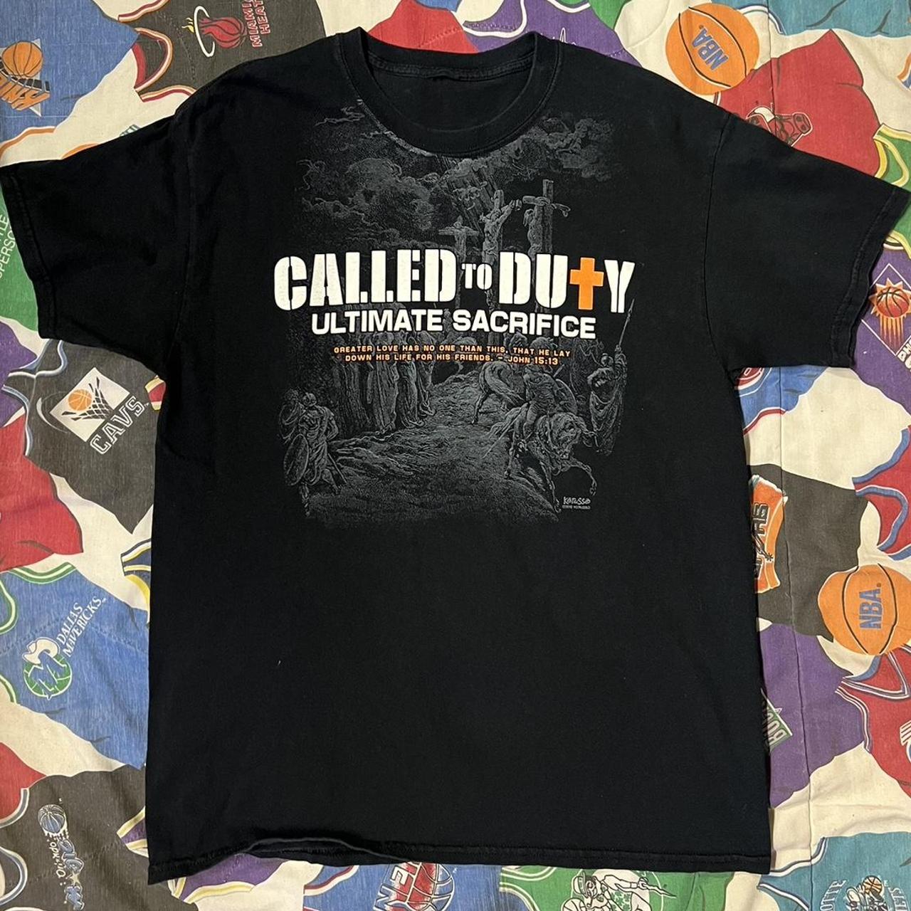 Y2K Call of Duty Jesus Parody T Shirt in excellent... - Depop