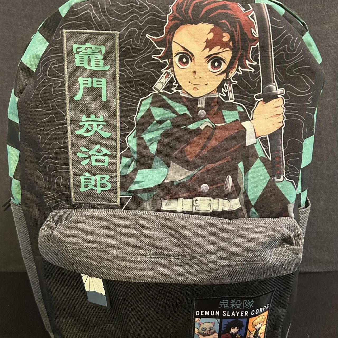 Demon Slayer Tanjiro Checkered Backpack Anime Japan... | Depop