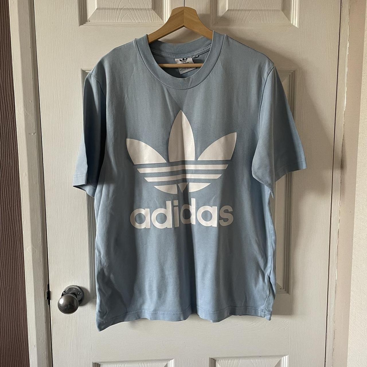 Adidas light blue t shirt - Depop