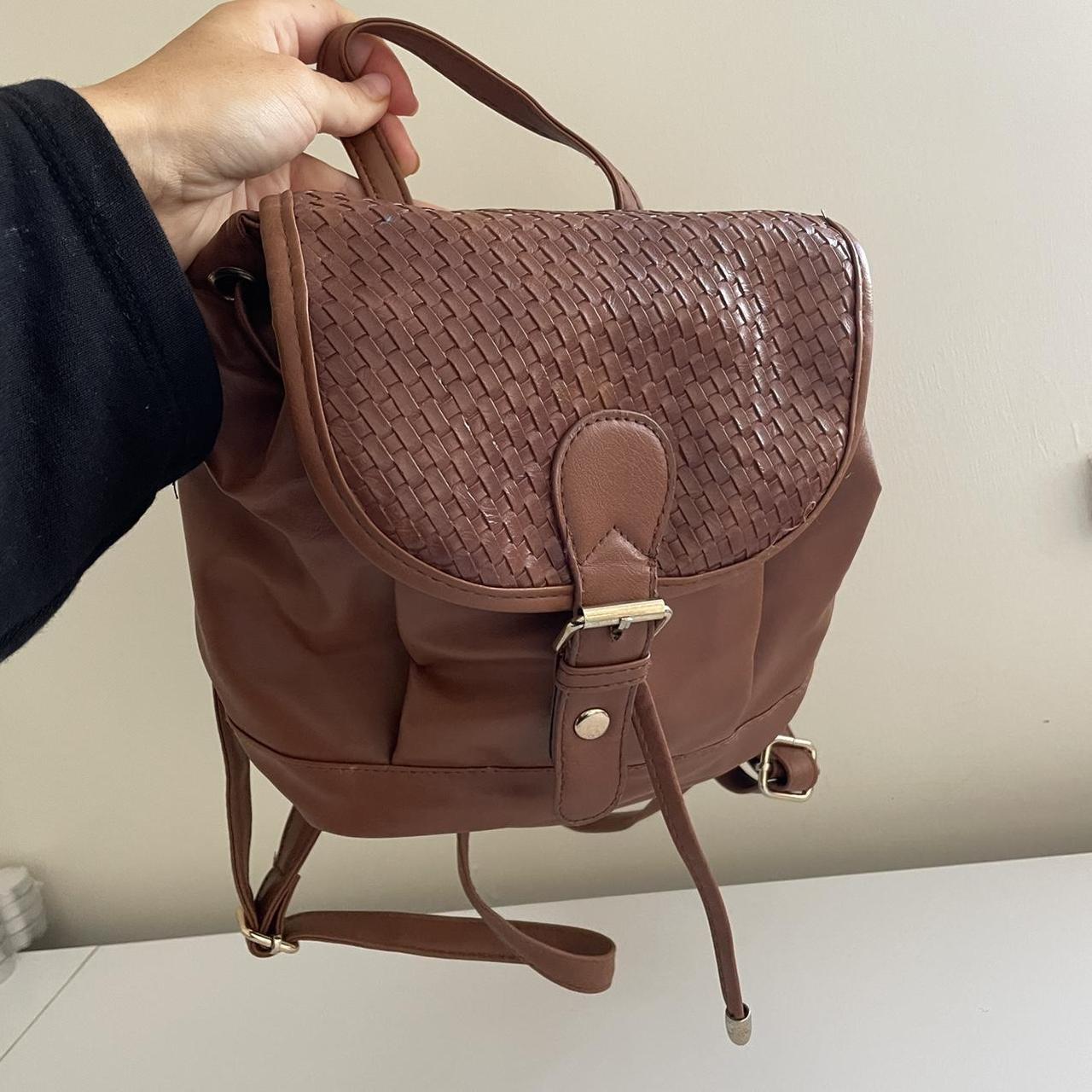 Brown mini backpack - Depop