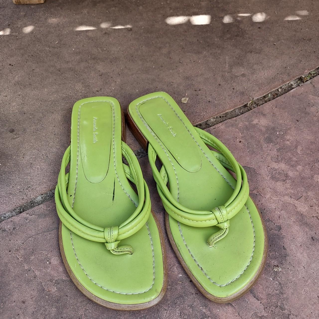 Lime green slides Amanda Smith brand Size 8M - Depop
