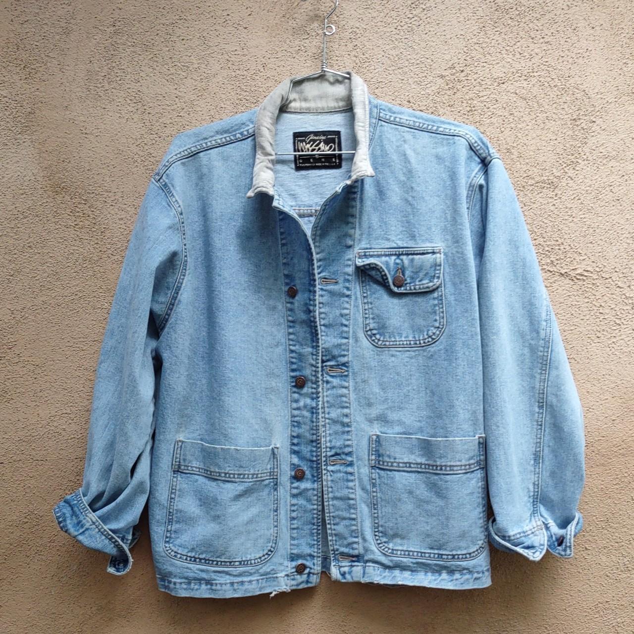 Vintage long denim jacket Mossimo brand Some signs... - Depop