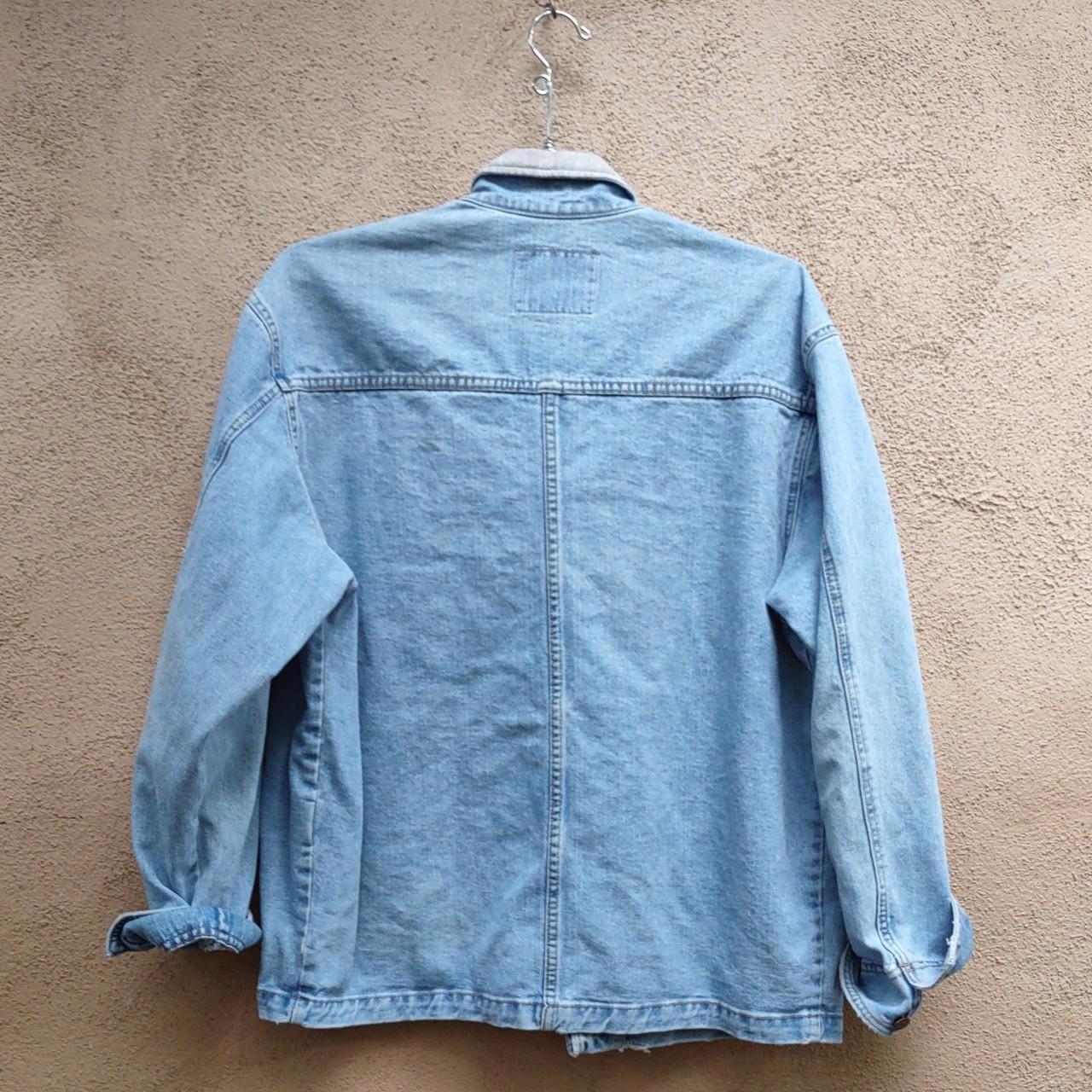 Vintage long denim jacket Mossimo brand Some signs... - Depop