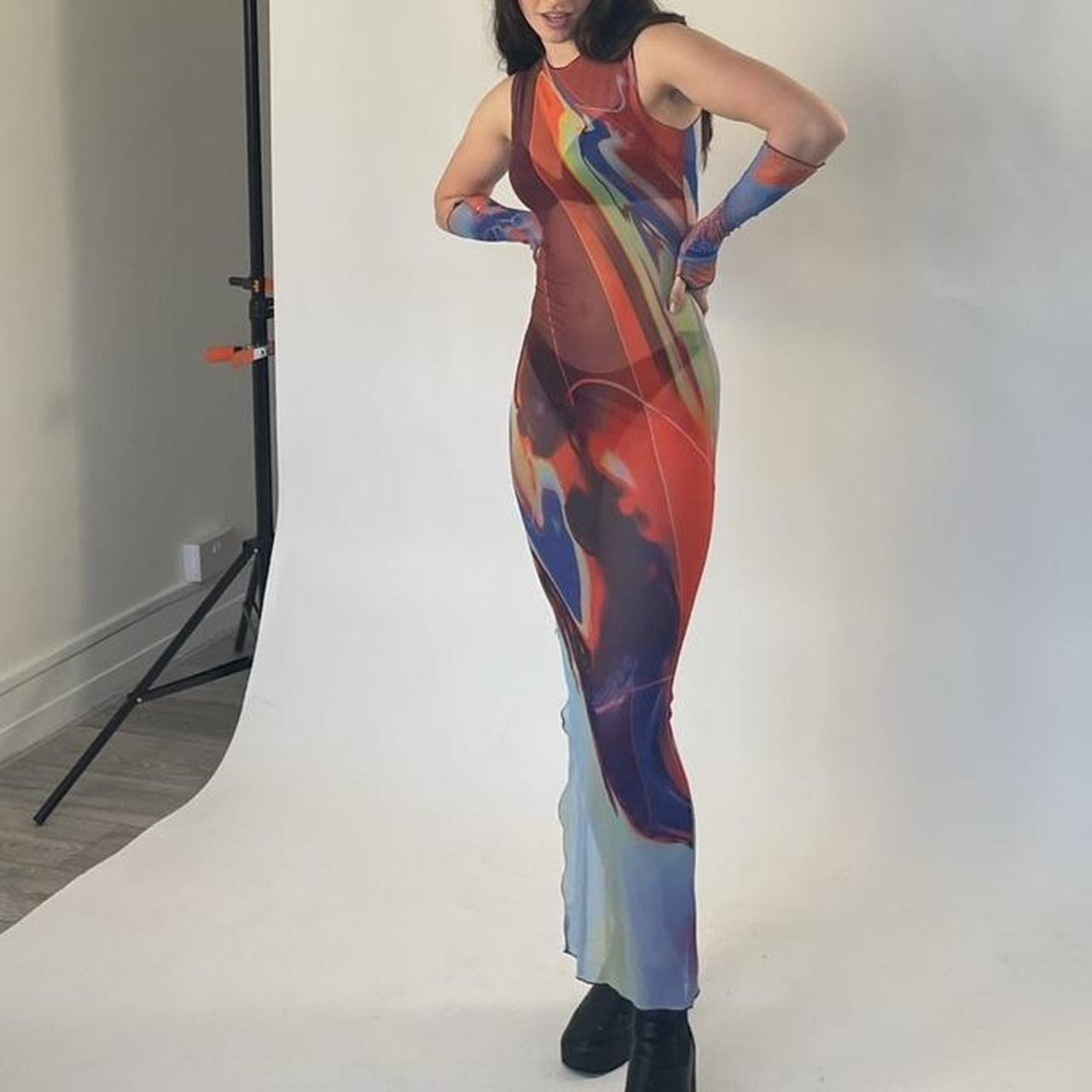 00s-inspired maxi dress in a lightweight recycled... - Depop