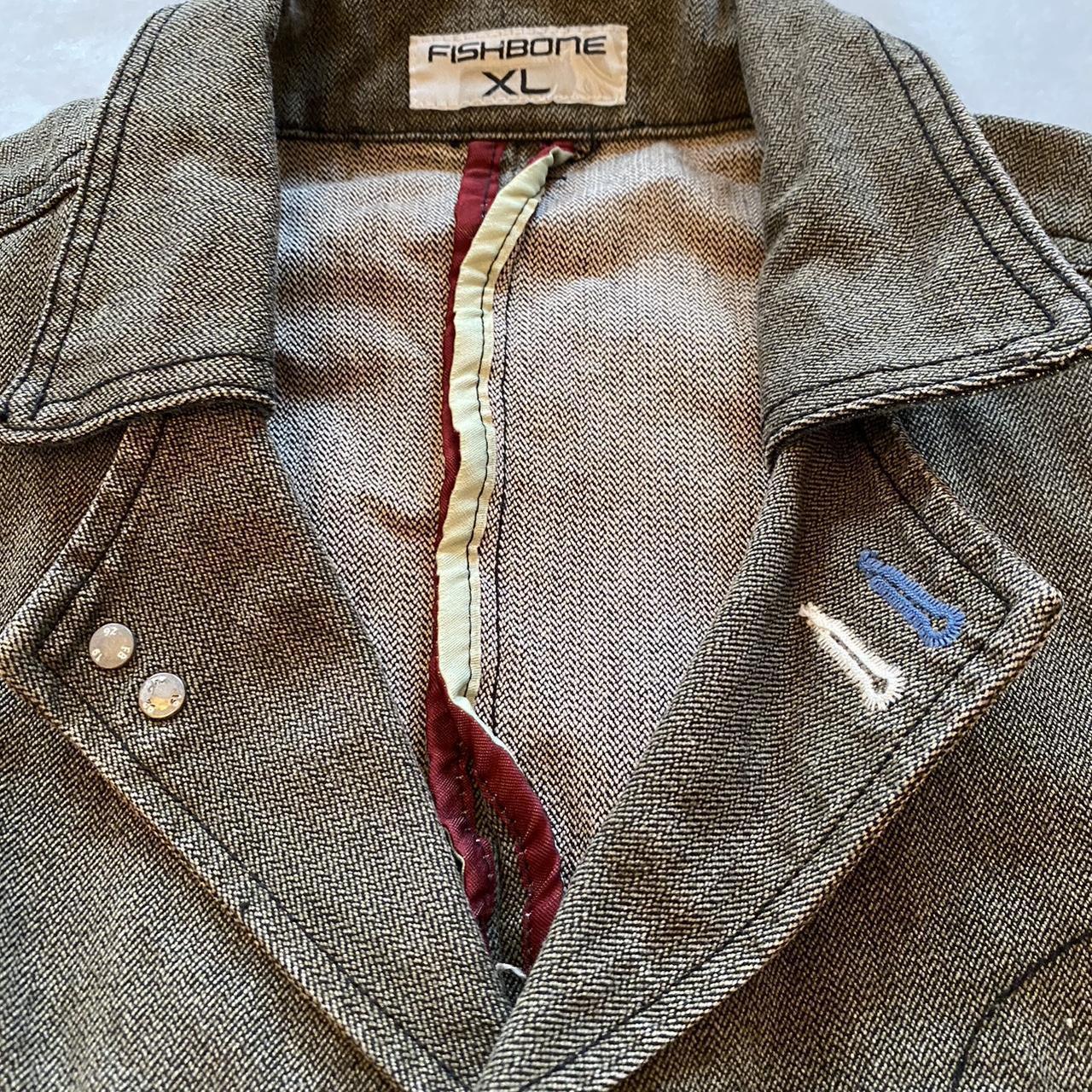 Vintage 90s Fishbone Long Denim Jacket Excellent... - Depop