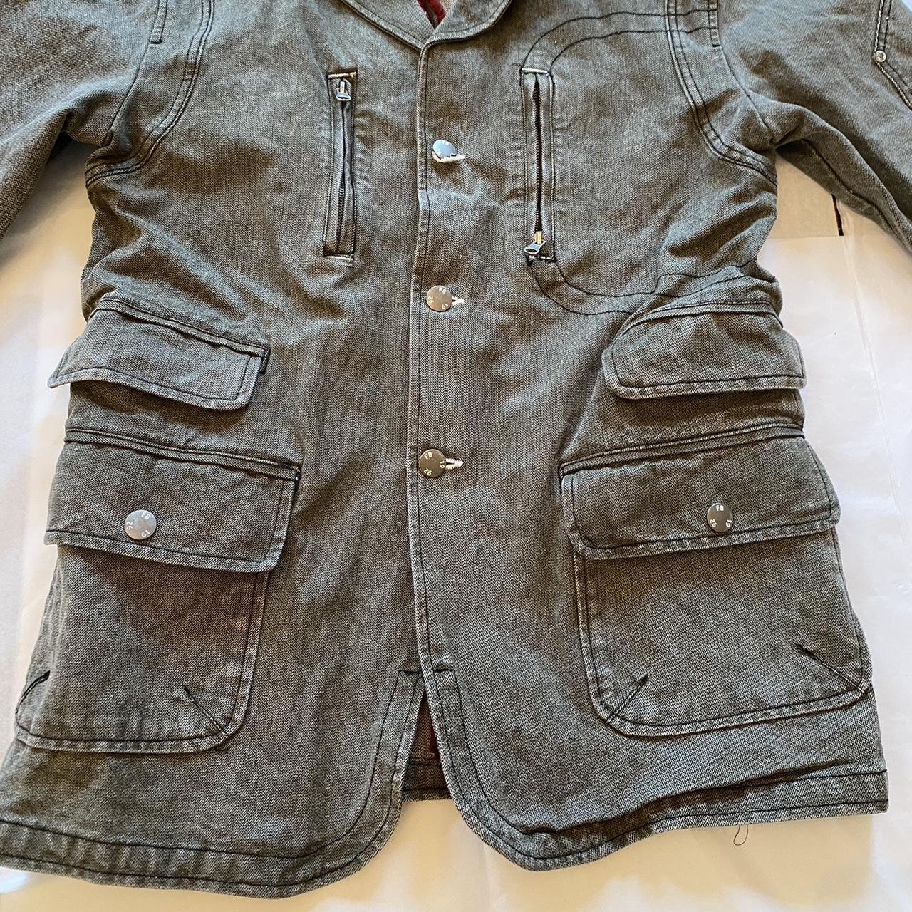 Vintage 90s Fishbone Long Denim Jacket Excellent... - Depop