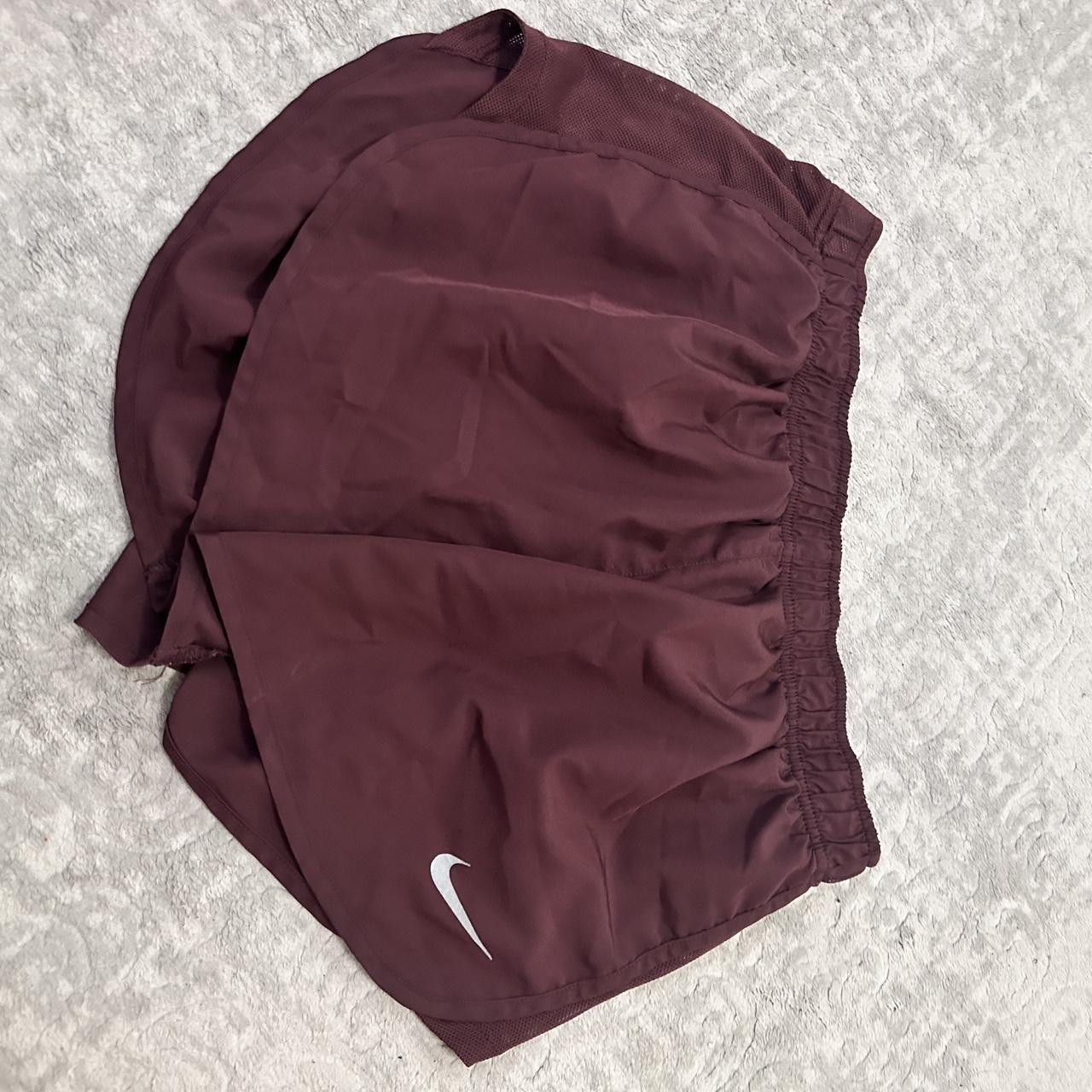 Large, Maroon Nike shorts, Very good quality, W/ a tie - Depop