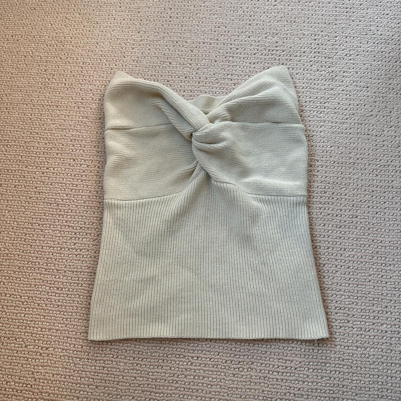 Beige tube top knitted Size small perfect for... - Depop
