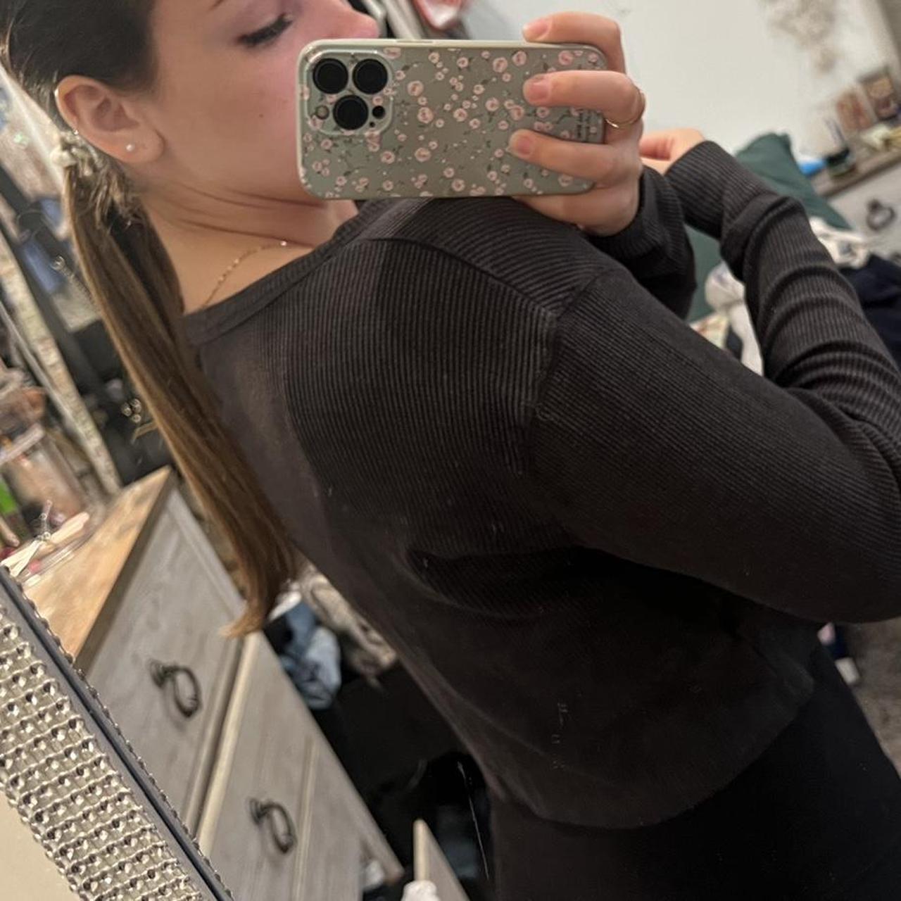 Cute me to we thermal pacsun top Size small Black... - Depop