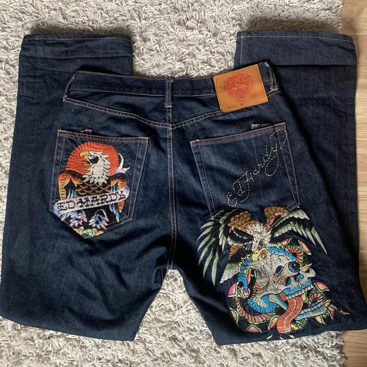 The most insane rare vintage baggy Ed hardy by... - Depop