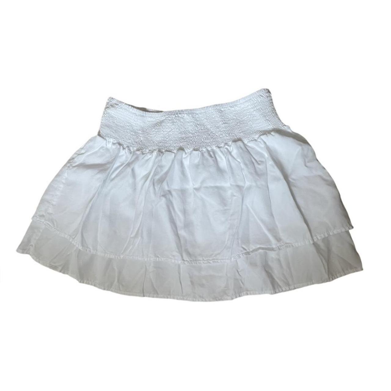 Adorable white tiered subdued rara miniskirt size m... - Depop