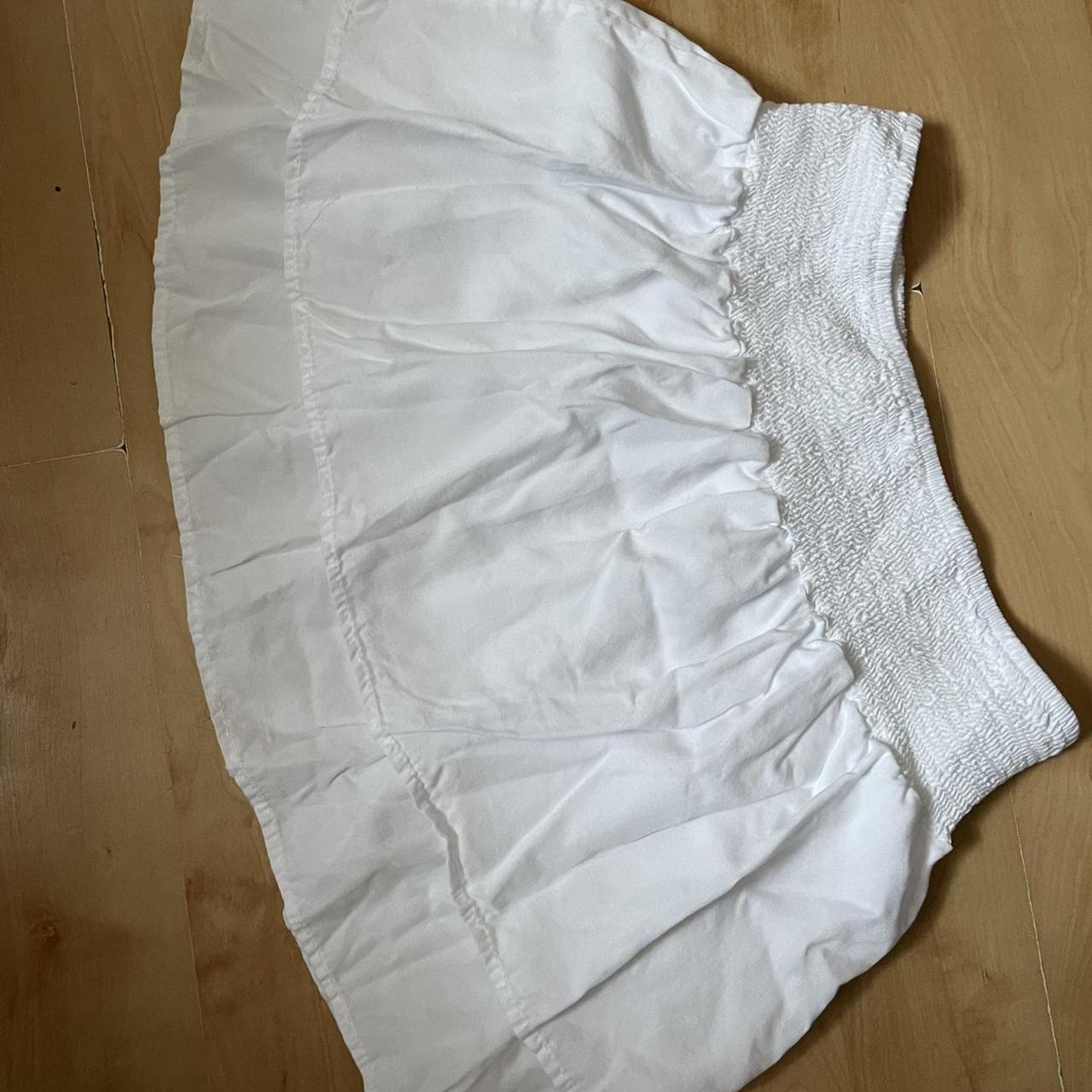 Adorable white tiered subdued rara miniskirt size m... - Depop
